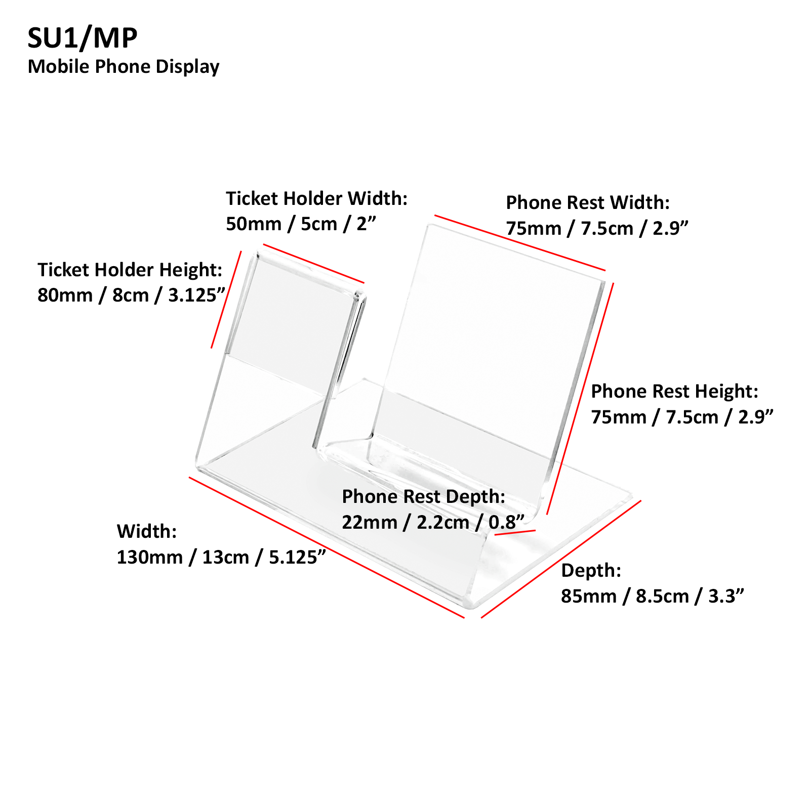 Acrylic Mobile Phone Holder - Point of Sale Display with Price Tag ...