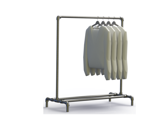 4ft Industrial Rustic Garment Clothing Rail (K131)