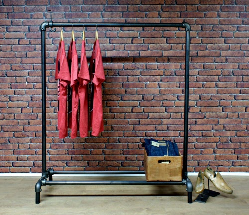 4ft Industrial Rustic Garment Clothing Rail (K131)