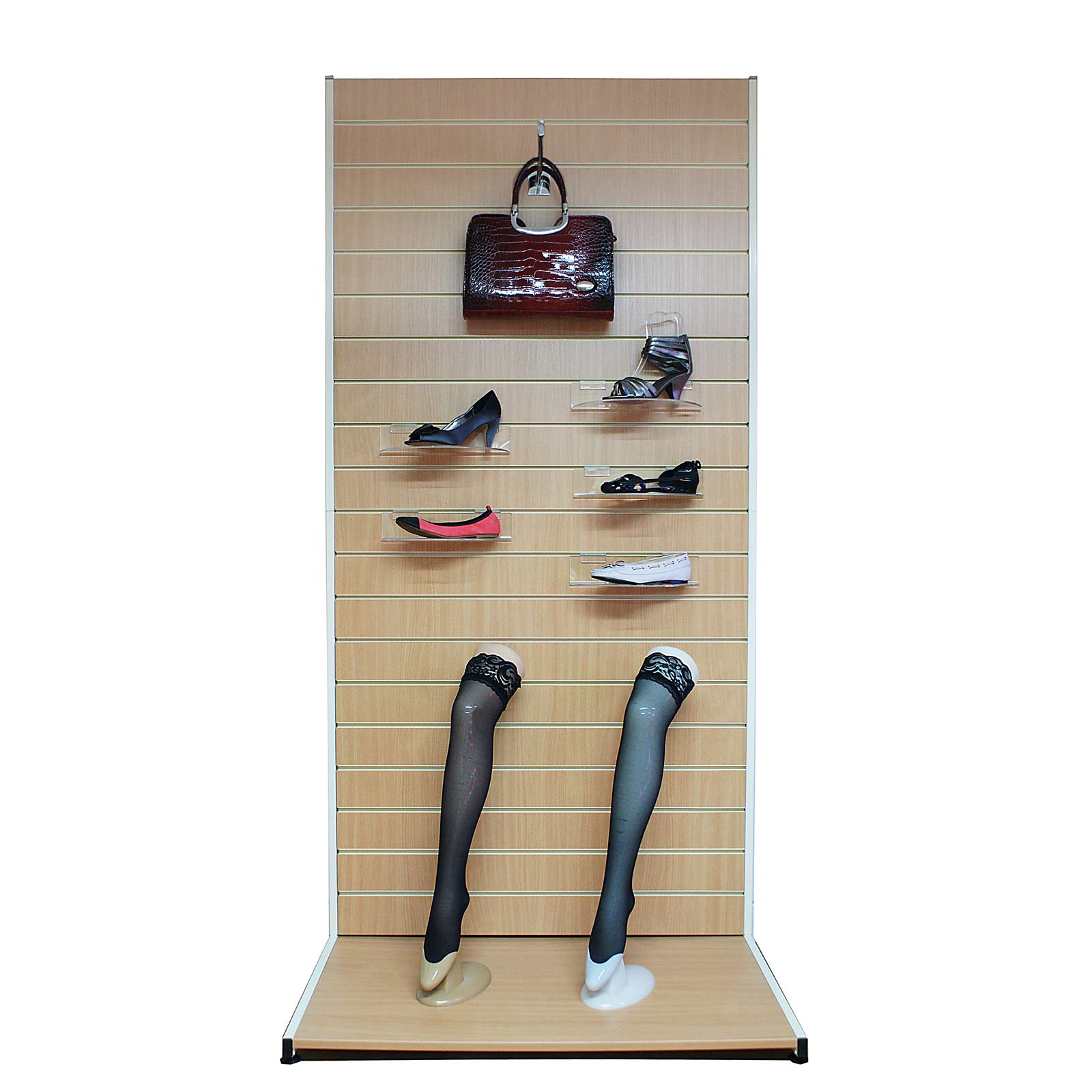 Freestanding Slatwall Unit - Wood Display 1000mm Wide in 5 Colours (K32 ...