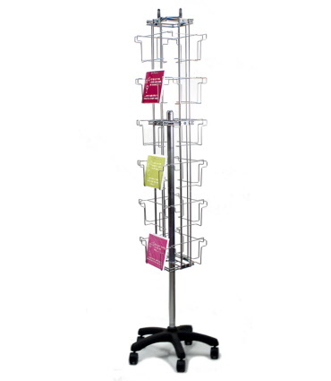 Card Stand - 7 x 7 Portrait Greeting Card 24 Pocket Rotary Floor Card ...