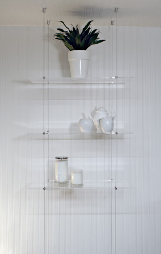 Suspended Acrylic Cable Shelving System