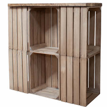 Crate Store - 6 Crate Till Stand Display with Scaffold Board Top (CRATE/11)