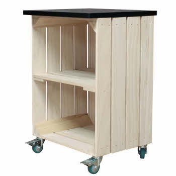 Crate Store - Crate Side Table With Top & Wheels Retail Display (CRATE/18)