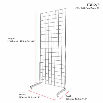 Grid Panel - 1 Way Floor Standing Chrome Display Retail Shop Fittings ...