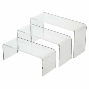 Acrylic Nesting Plinths - Set of 3 Clear Risers for Shop Counter ...