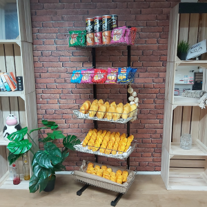 Basket Stand - Black Frame with 5 Chrome Baskets - Retail Shop Display ...